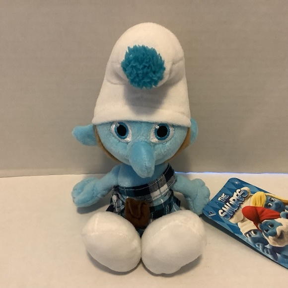 Kellytoy | Toys | The Smurfs Blue White Brown Wearing Kilt Smurf Plush ...